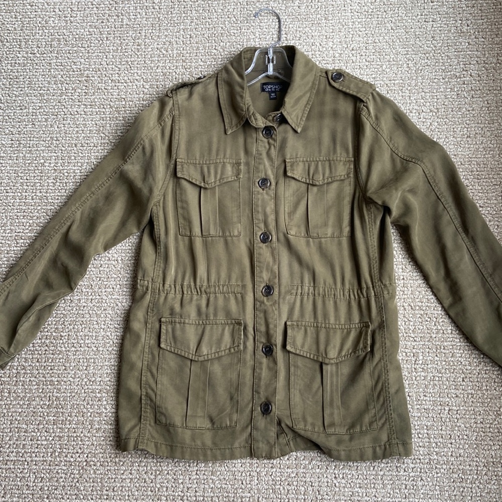 Topshop Army Olive Green Utility Jacket Shacket - Gem